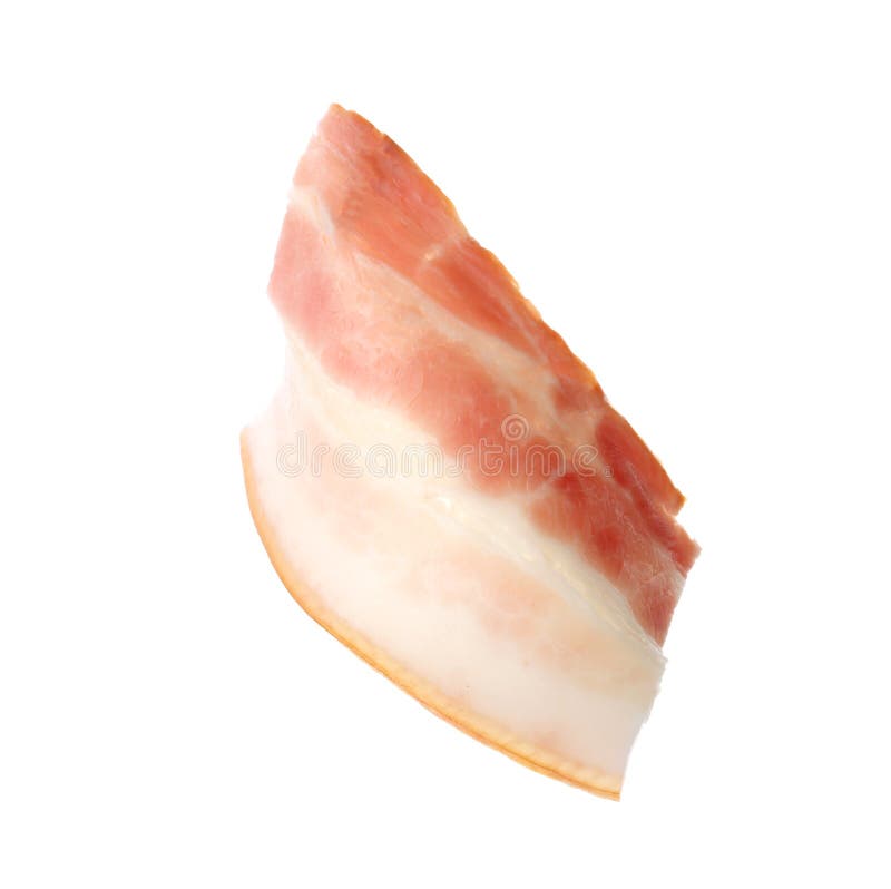 Slice of raw bacon stock image. Image of falling, calories - 126130035
