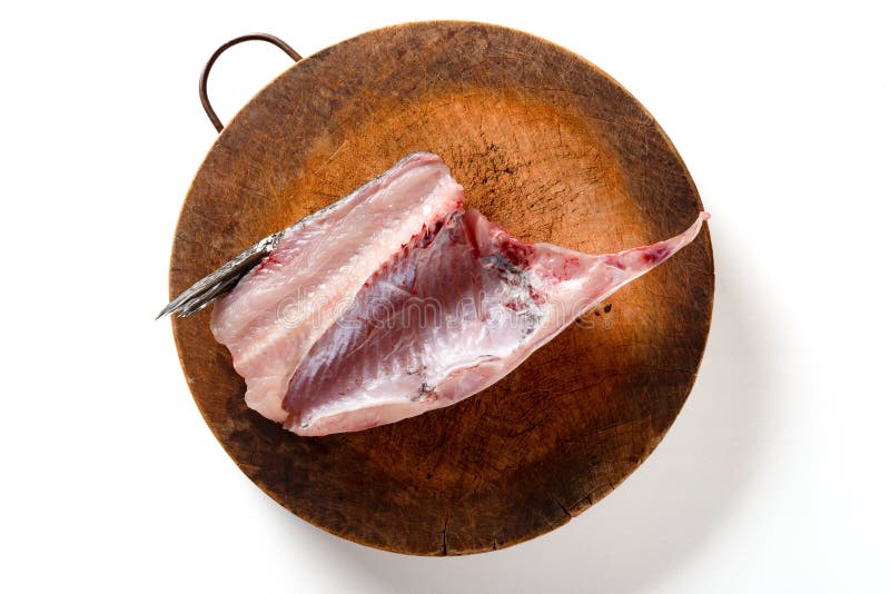 Slice of raw fish stock image. Image of wooden, preparing - 130615117