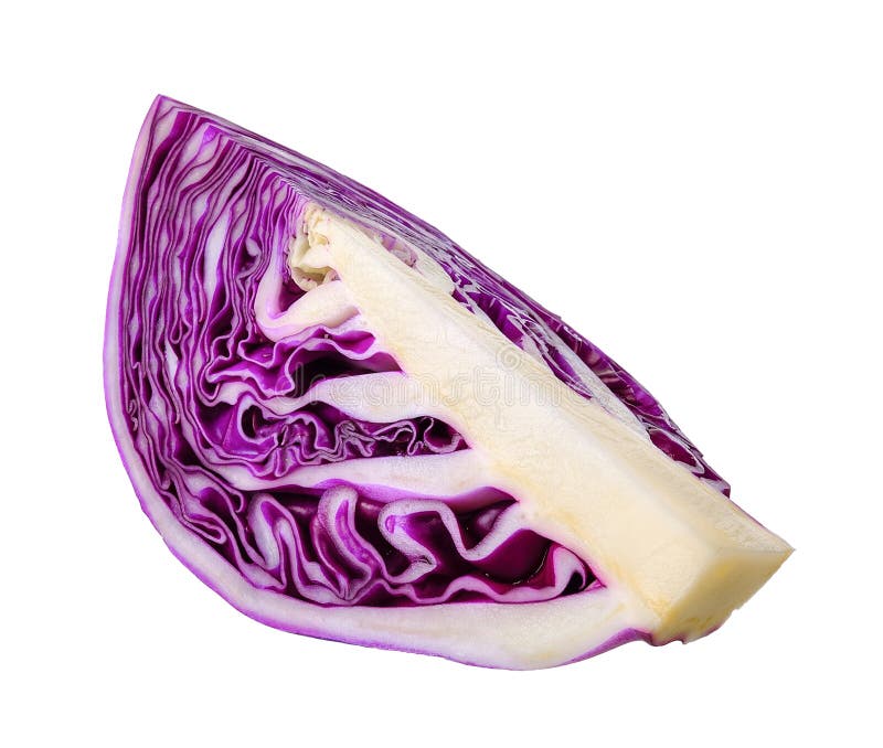 Slice of Red Cabbage Isolated on White Stock Photo - Image of ...