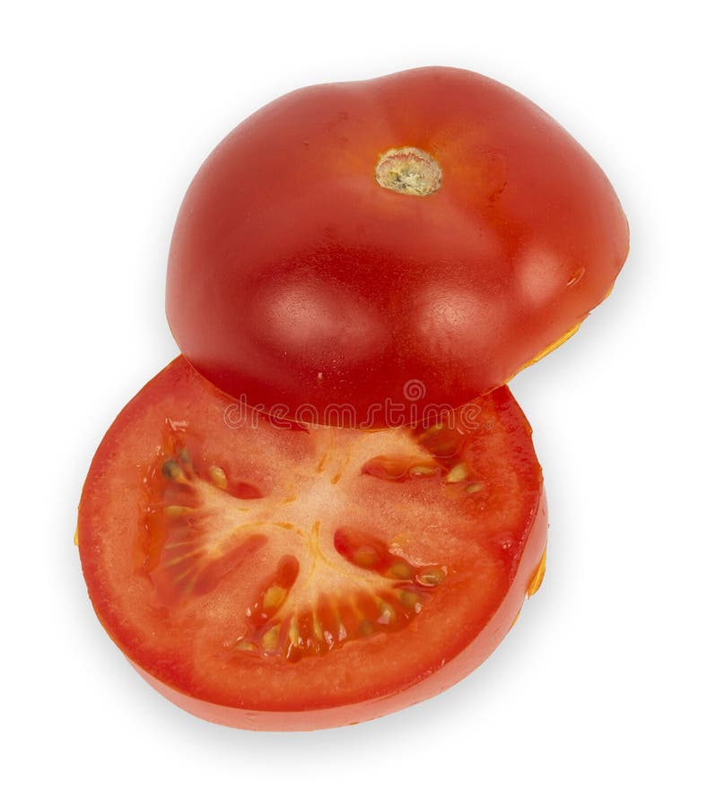 Slice of Red Fresh Tomato Isolated Isolated on White Background Stock ...