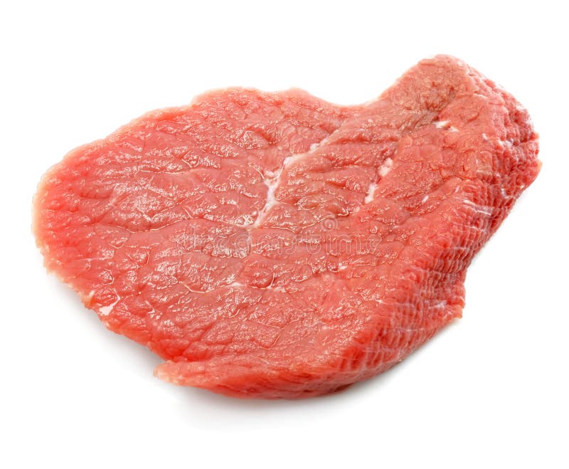 Three Slice of Red Meat Isolated on White Stock Photo - Image of ...