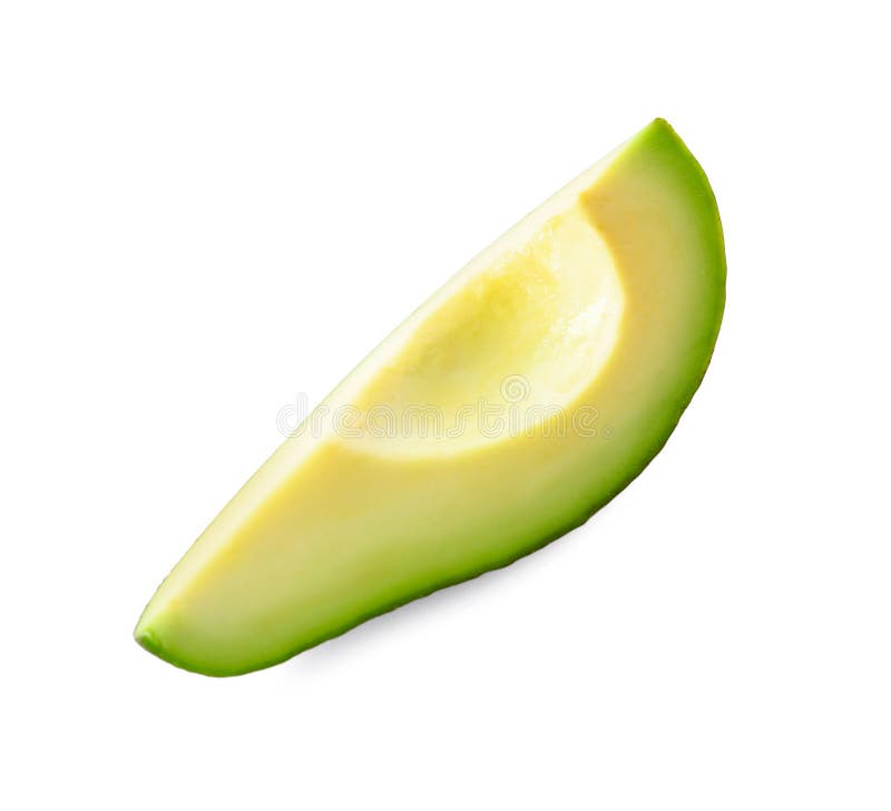 Slice of Ripe Avocado Isolated Stock Photo - Image of avocado, diet ...