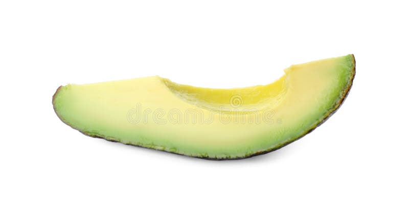 Slice of Ripe Avocado Isolated on White Stock Photo - Image of isolated ...