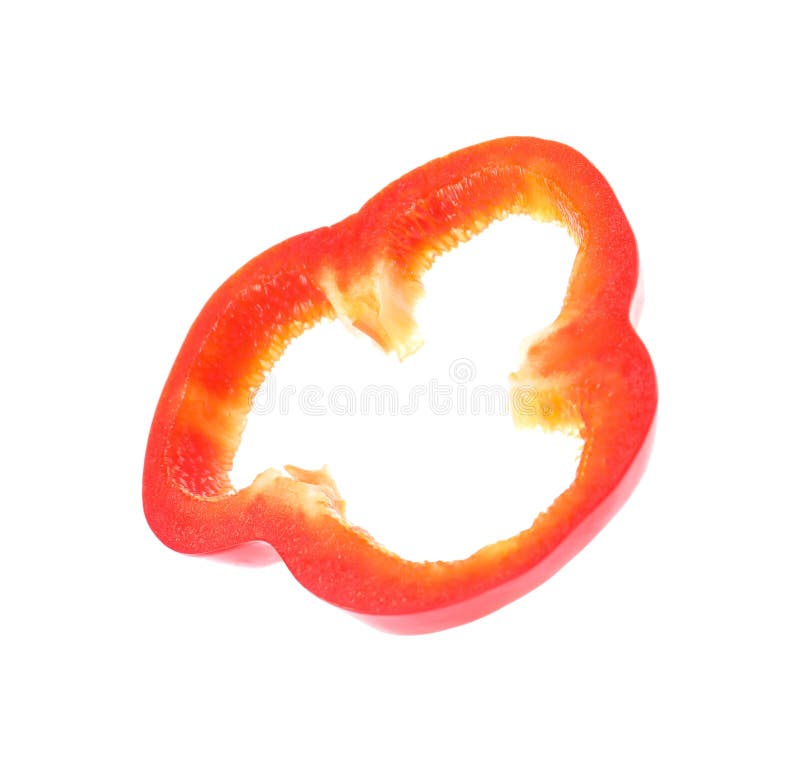 Slice of Ripe Bell Pepper Isolated Stock Image - Image of nutrient ...