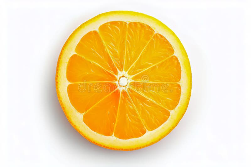 Slice Ripe Orange Citrus Fruit Isolated on White. Generative AI Stock ...