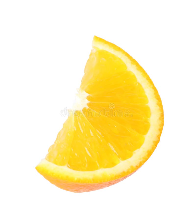 Slice of Ripe Orange on White Stock Photo - Image of food, cutting ...