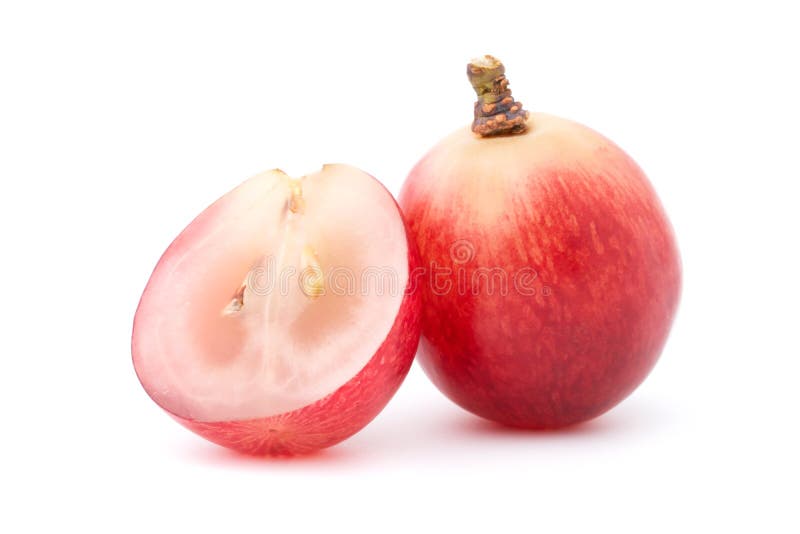 Slice Ripe Red Grape Isolate on White Background Stock Photo - Image of ...