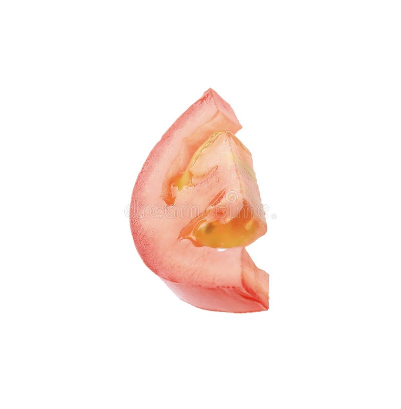 Slice of Ripe Tomato Isolated on White Stock Image - Image of meal ...