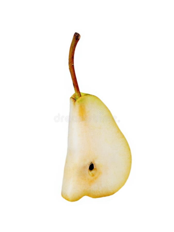 Slice of Ripe Yellow Pear.Isolated. Stock Image - Image of food ...