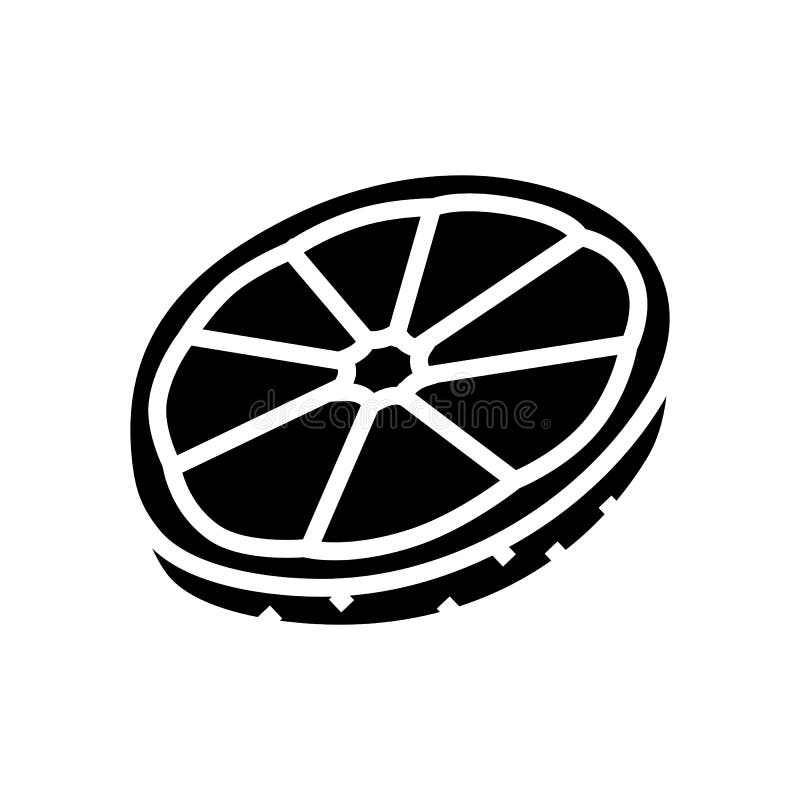 Slice Round Orange Glyph Icon Vector Illustration Stock Vector ...