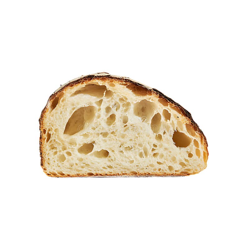 Slice of Rustic Sourdough Bread Against Transparent Background Stock Illustration - Illustration ...
