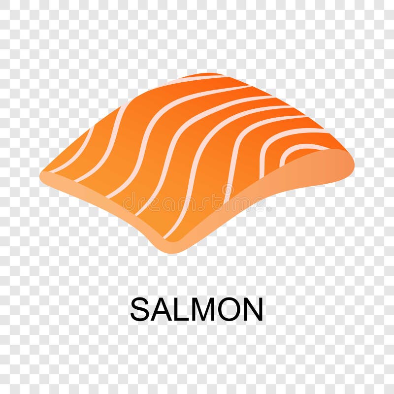 Slice of Salmon Icon, Isometric Style Stock Illustration - Illustration ...