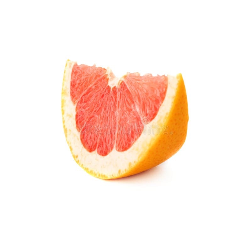 Slice Section of Grapefruit Isolated Over the Stock Image - Image of ...