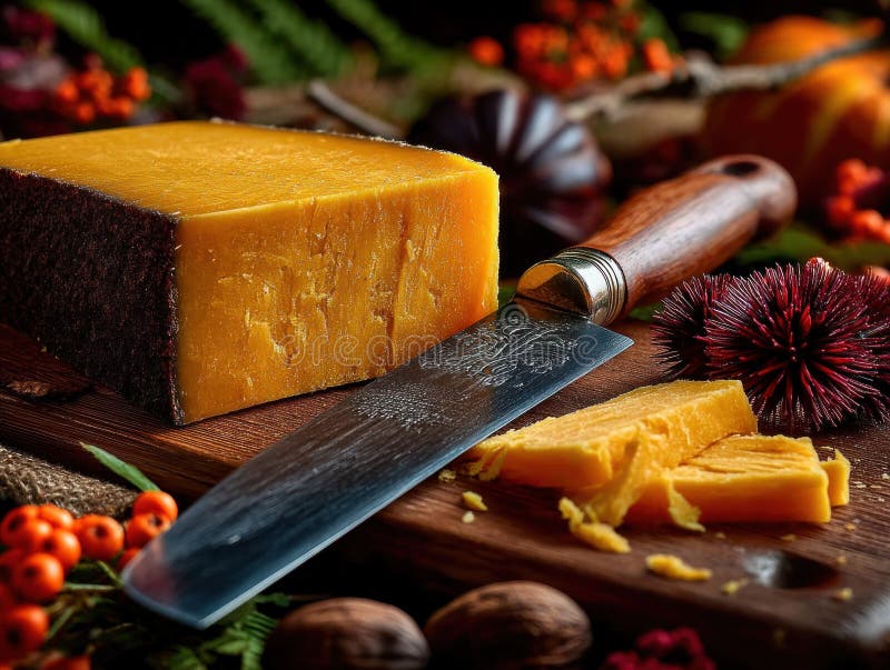 A Slice of Sharp Cheddar Cheese Ready for a Snack Stock Image - Image ...