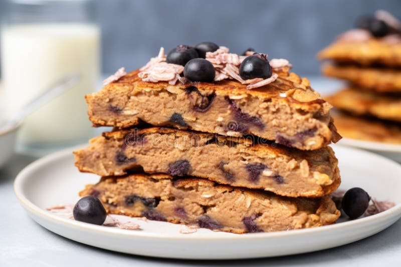A Slice from a Stack of Vegan Pancakes Stock Photo - Image of homemade ...