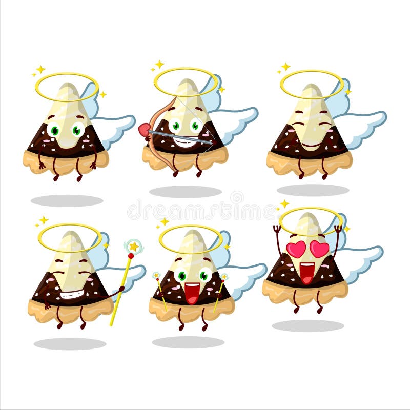 Slice Of Star Chocolate Pie Cartoon Designs As A Cute Angel Character