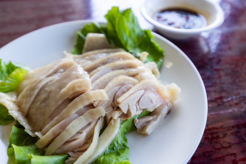 Slice of steamed chicken stock photo. Image of diet - 255740742