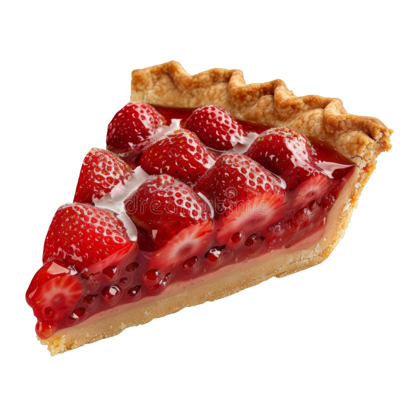 A Slice of Strawberry Pie with a Flaky Crust Stock Photo - Illustration ...