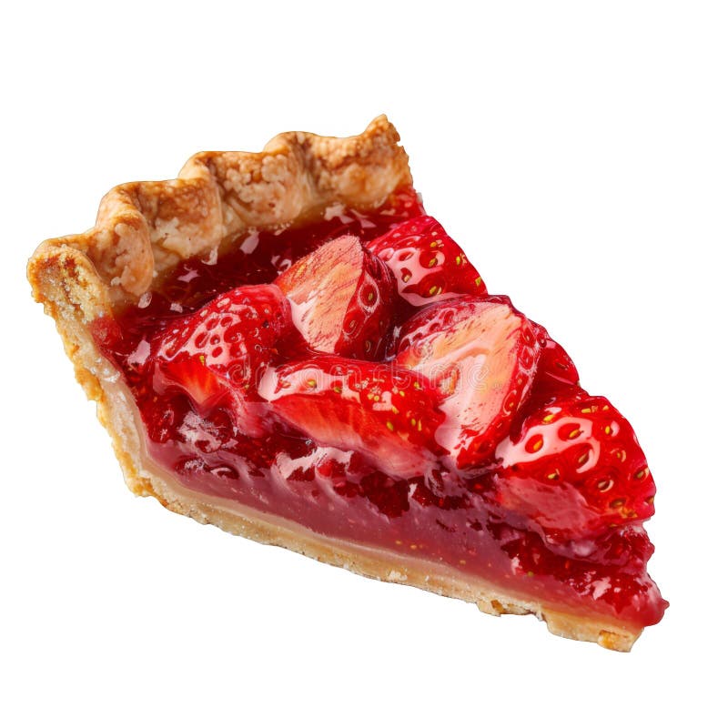 A Slice of Strawberry Pie with a Shiny Glaze Stock Photo - Illustration ...