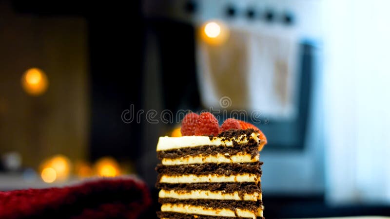 A Slice of Strawberry and Raspberry Cake and Slices Pressed with ...