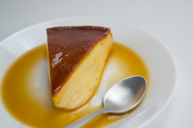 Slice of Sugar Creamy Pudding. Stock Image - Image of culinary, eggs ...