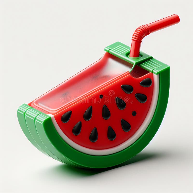 Slice of Summer: Watermelon Juice in Themed Packaging Stock Photo ...