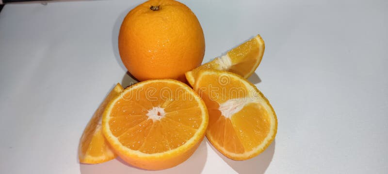 Slice of Sunkist Fruits Isolated on White Background, Fresh Sunkist ...