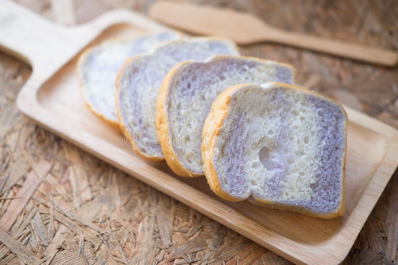 Slice of Taro Bread Stacking Stock Photo - Image of tray, taro: 103541450