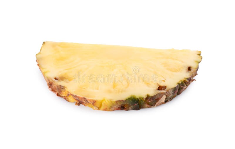 Slice of Tasty Ripe Pineapple Isolated on White Stock Image - Image of ...
