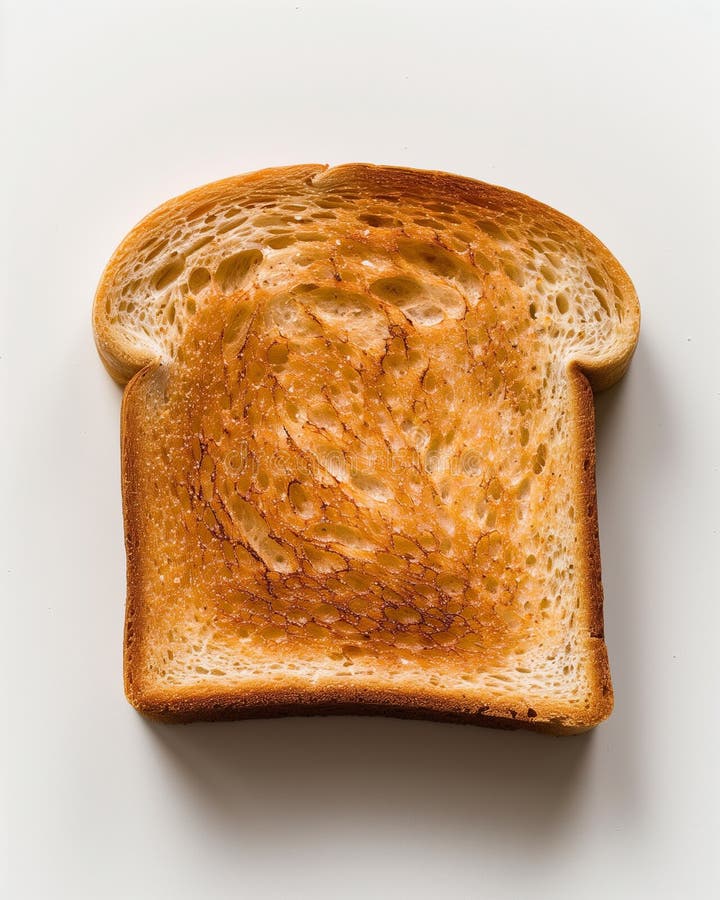 Slice of Toast Bread Isolated on White Background. Top View Stock Photo ...