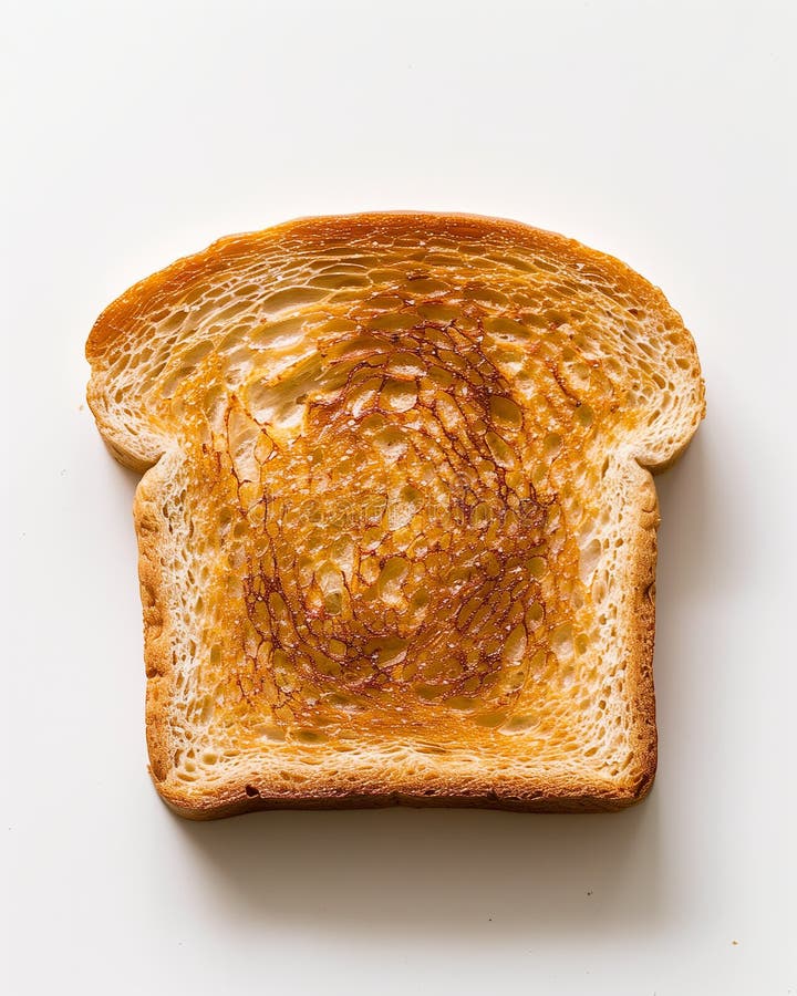 Slice of Toast Bread Isolated on White Background. Top View Stock Photo ...