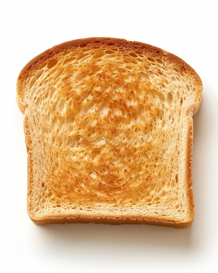 Slice of Toast Bread Isolated on White Background. Top View Stock Photo ...