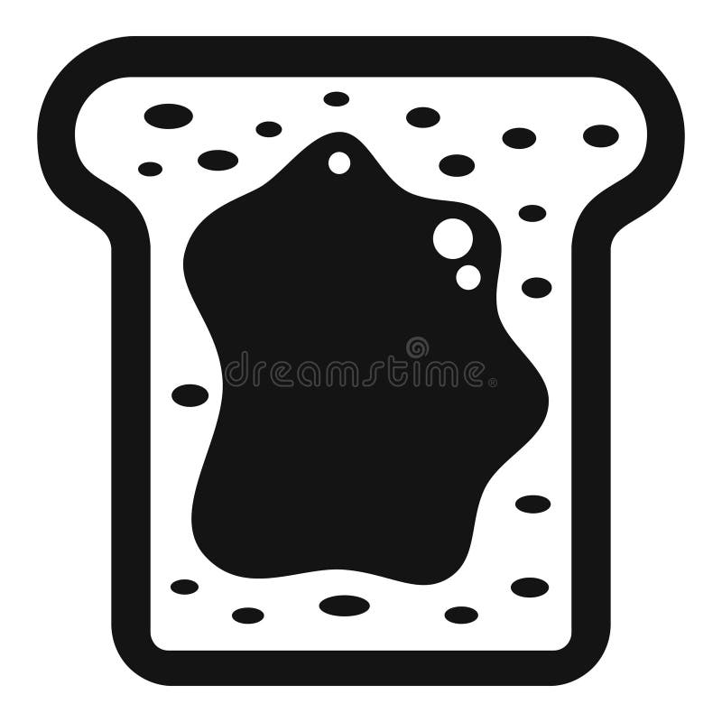Slice of Toast with Jam Minimalist Black and White Icon Stock ...