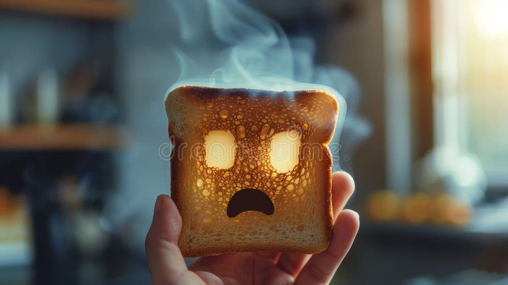 The Slice of Sad Toast.AI Generated Image Stock Photo - Image of smoke ...