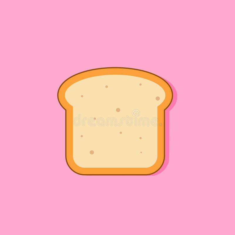 Slice of Toast Bread Cartoon Flat Design Stock Vector - Illustration of ...
