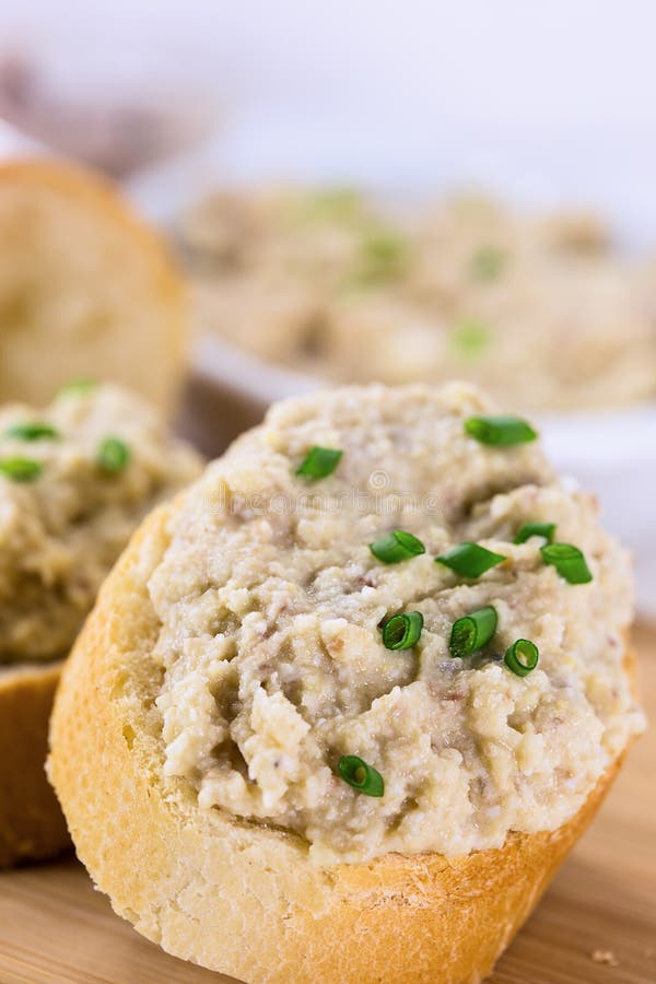 Slice of Toasted Baguette with Creamy Pate Stock Image - Image of fish ...