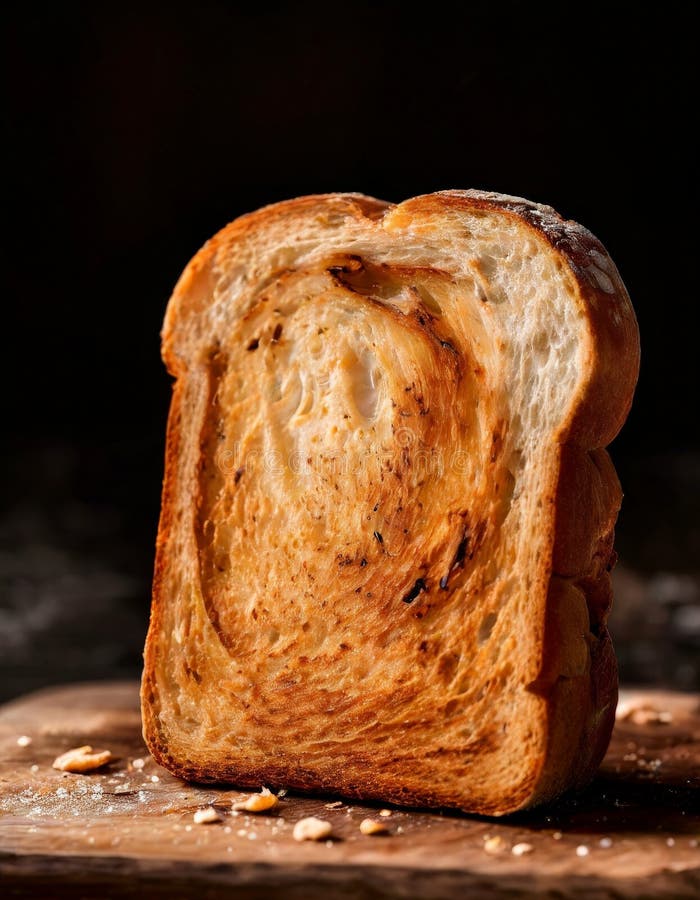 Toasted Bread Slice with Galaxy Pattern Center Stock Image - Image of ...