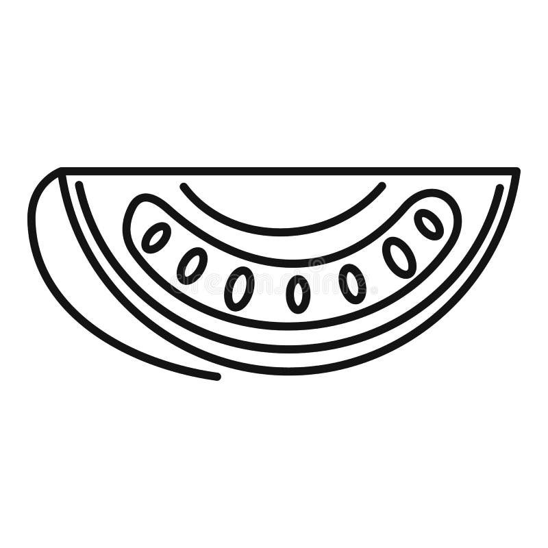 Slice Tomato Icon, Outline Style Stock Vector - Illustration of meal ...