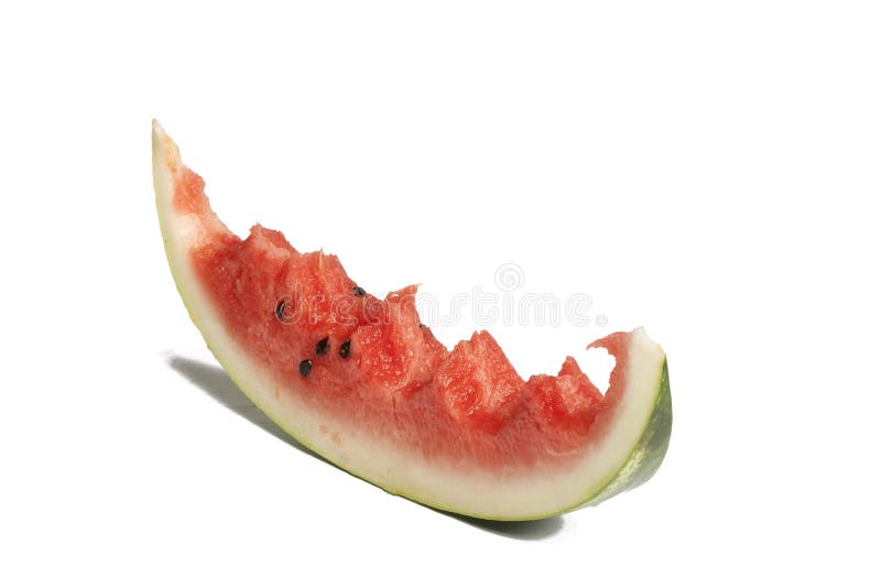 Slice of Watermelon with Bites Stock Photo - Image of nutrition ...