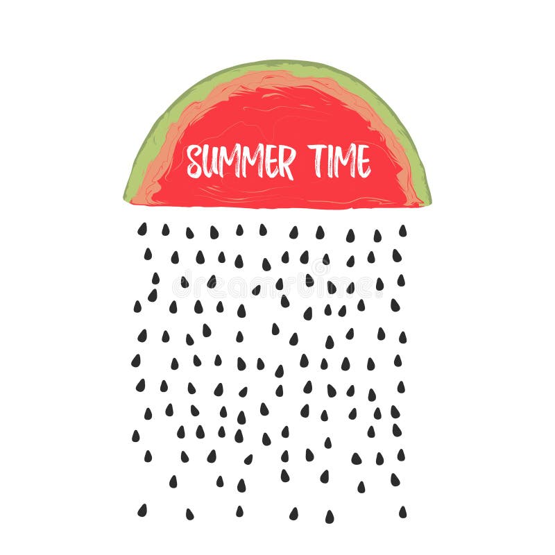 Summer Print with Watermelon Slice and Slogan Stock Vector ...
