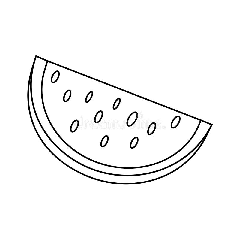 Watermelon Outline Icon, Line Vector Sign, Linear Pictogram Isolated on ...