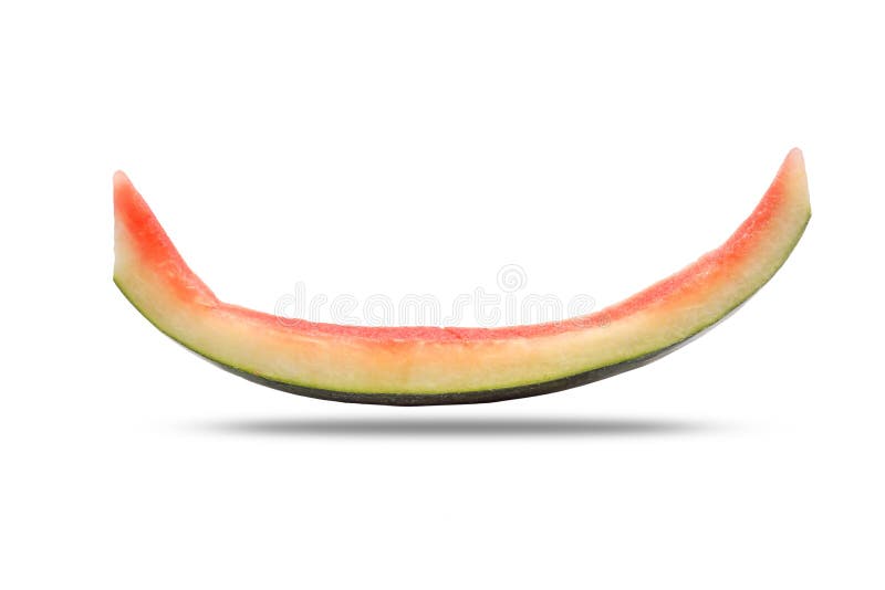 Slice of Watermelon Rind after Eaten Up on the White Background Stock ...