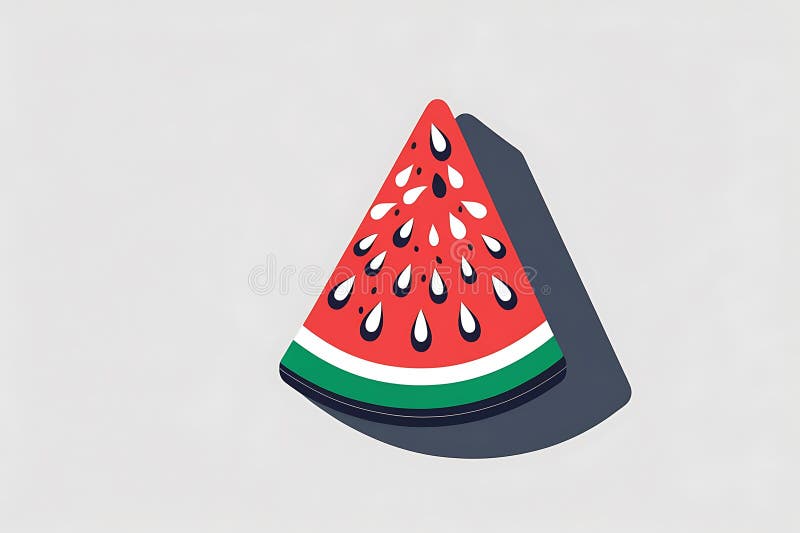 A Slice of Watermelon with Seeds and Dark Shadow Stock Illustration ...