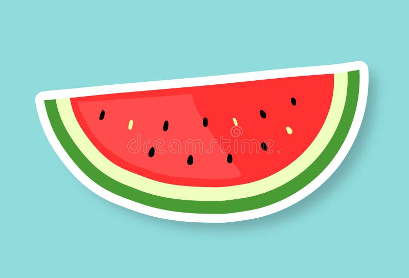 A Slice of Watermelon on a Stick on a Blue Background. Flat Vector ...