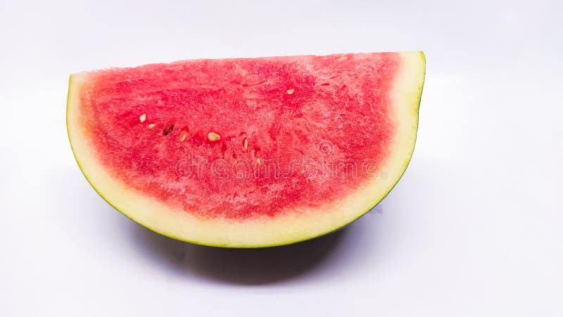Slice of Watermelon on White Background Stock Photo - Image of dish ...