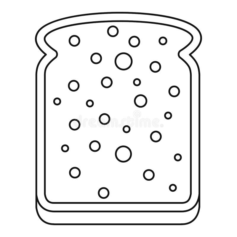 Bread slice outline icon stock vector. Illustration of single - 118259749