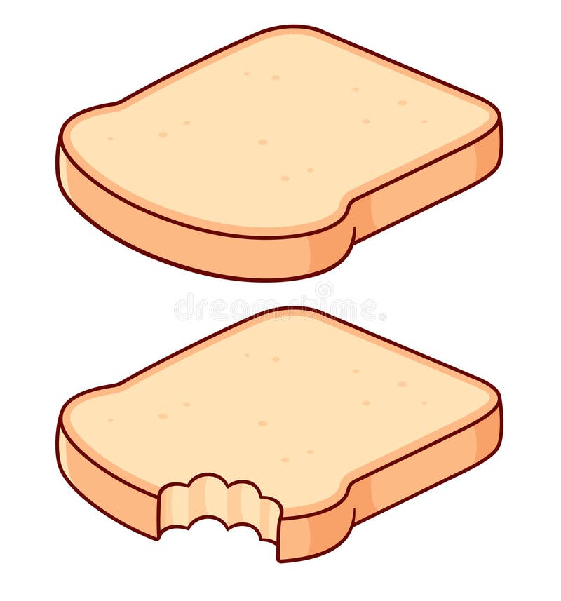 Slice of White Toast Bread Drawing Stock Vector - Illustration of ...