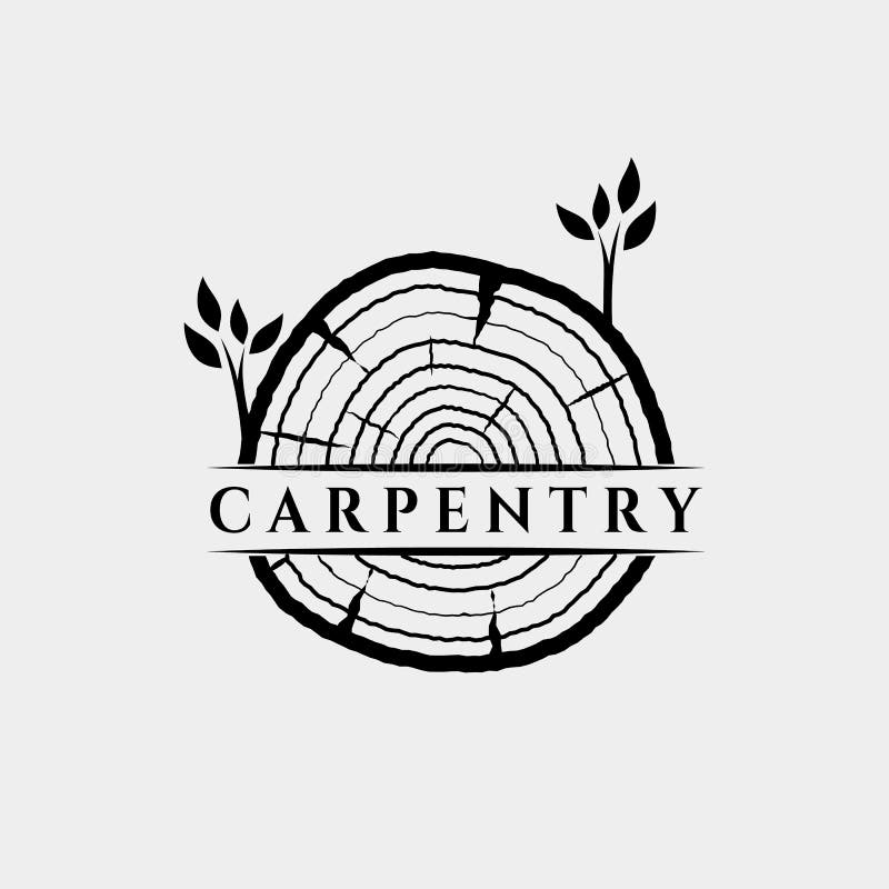 Slice Wood Carpentry Logo Vector Illustration Design Stock Vector ...
