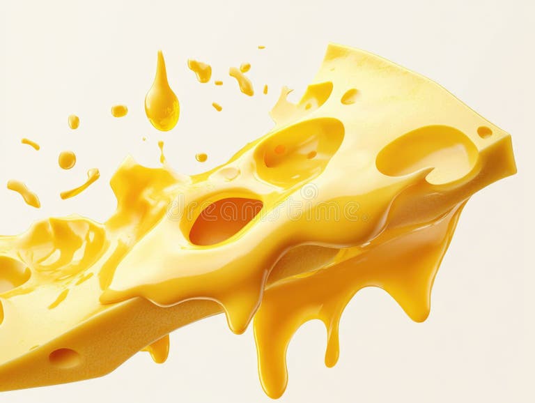 Slice of Yellow Cheese with a Yellow Liquid Dripping from it Stock ...