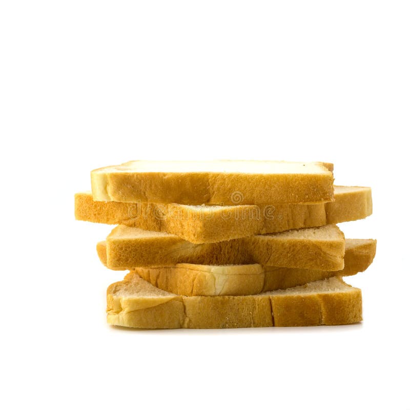 Stack Of Sliced White Bread Stock Image - Image of bake, close: 34125803
